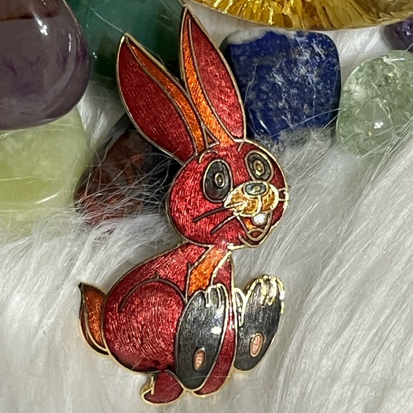Vintage | Jewelry | Vintage Enamel Rabbit Brooch | Poshmark
